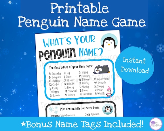 Winter Name Tags For Kids