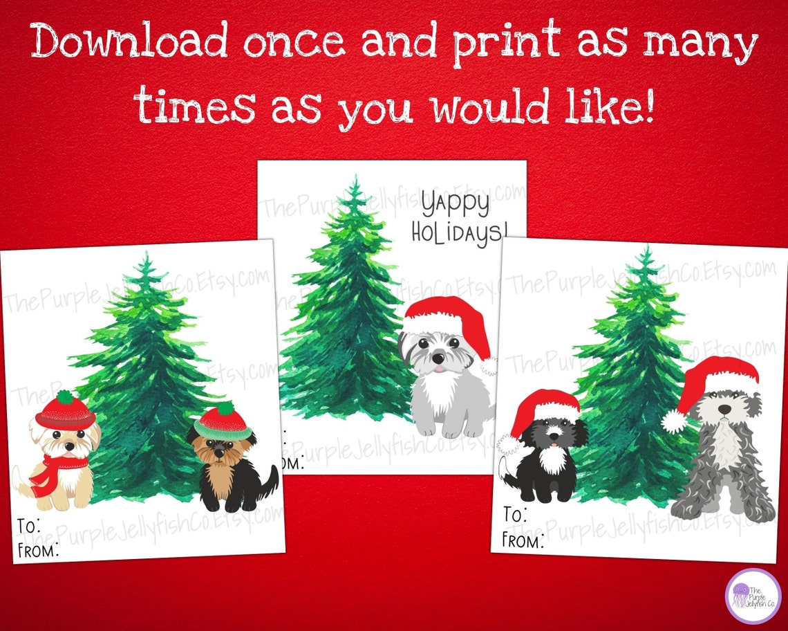 Dog Christmas Gift Tags Printable Christmas Gift Tags - Etsy