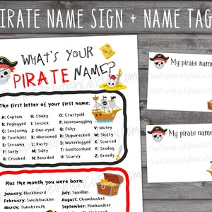 Whats Your Pirate Name Game, Talk Like a Pirate Day Idea, Pirate Party ...