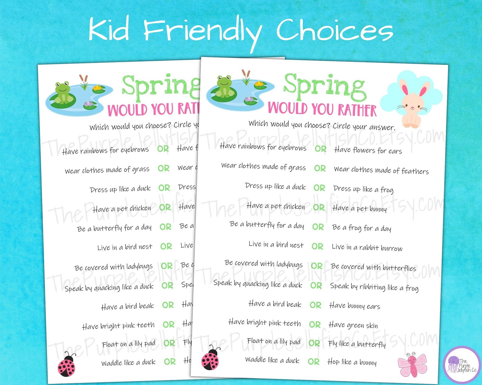 Would You Rather Game Printable Spring Activity for Kids, This or That ...