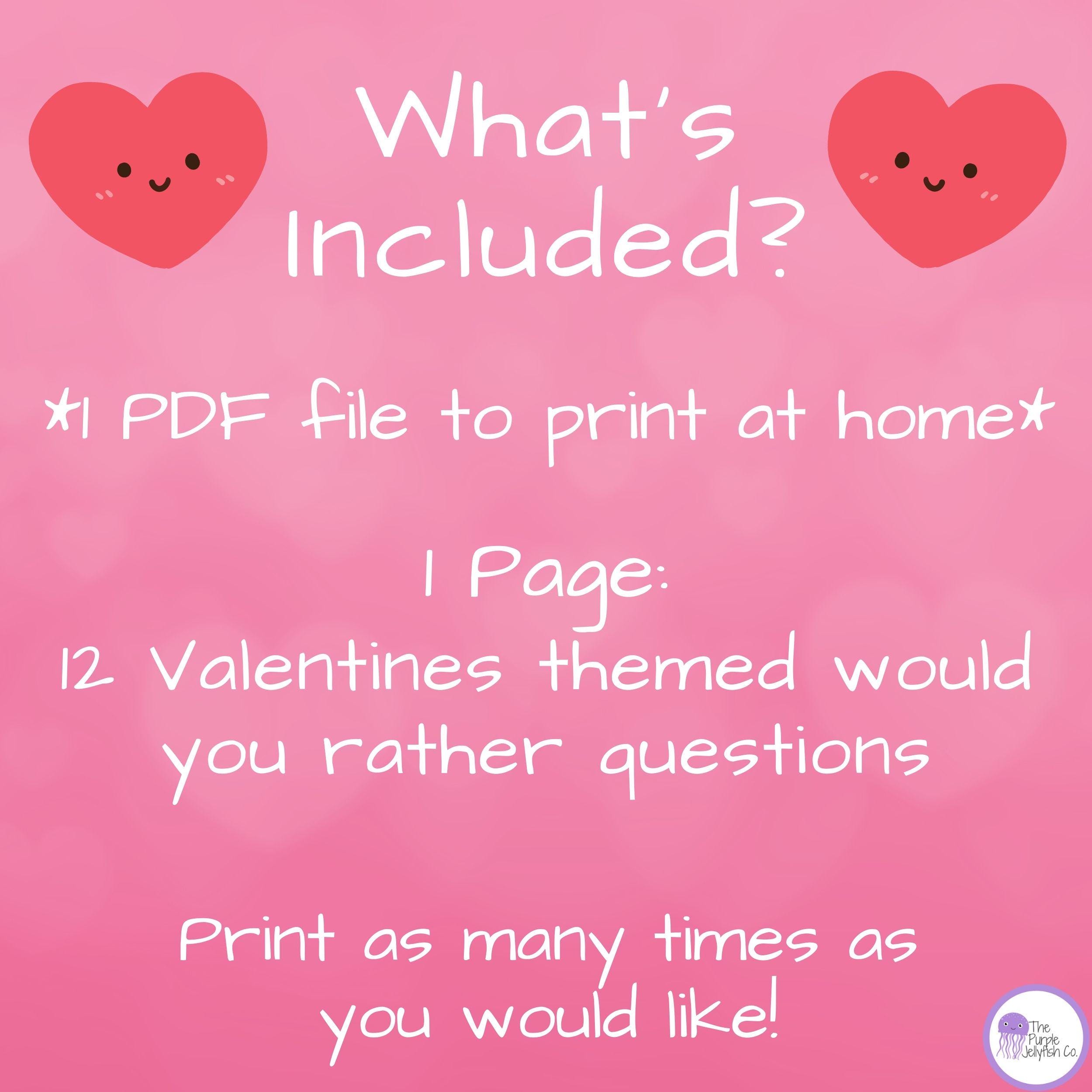 Valentine Would You Rather Game, Valentines Games for Kids Classroom ...