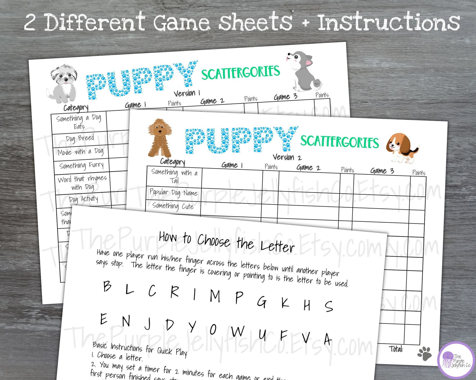 Puppy Scattergories Printable, Puppy Party Game, Dog Birthday, Puppy ...