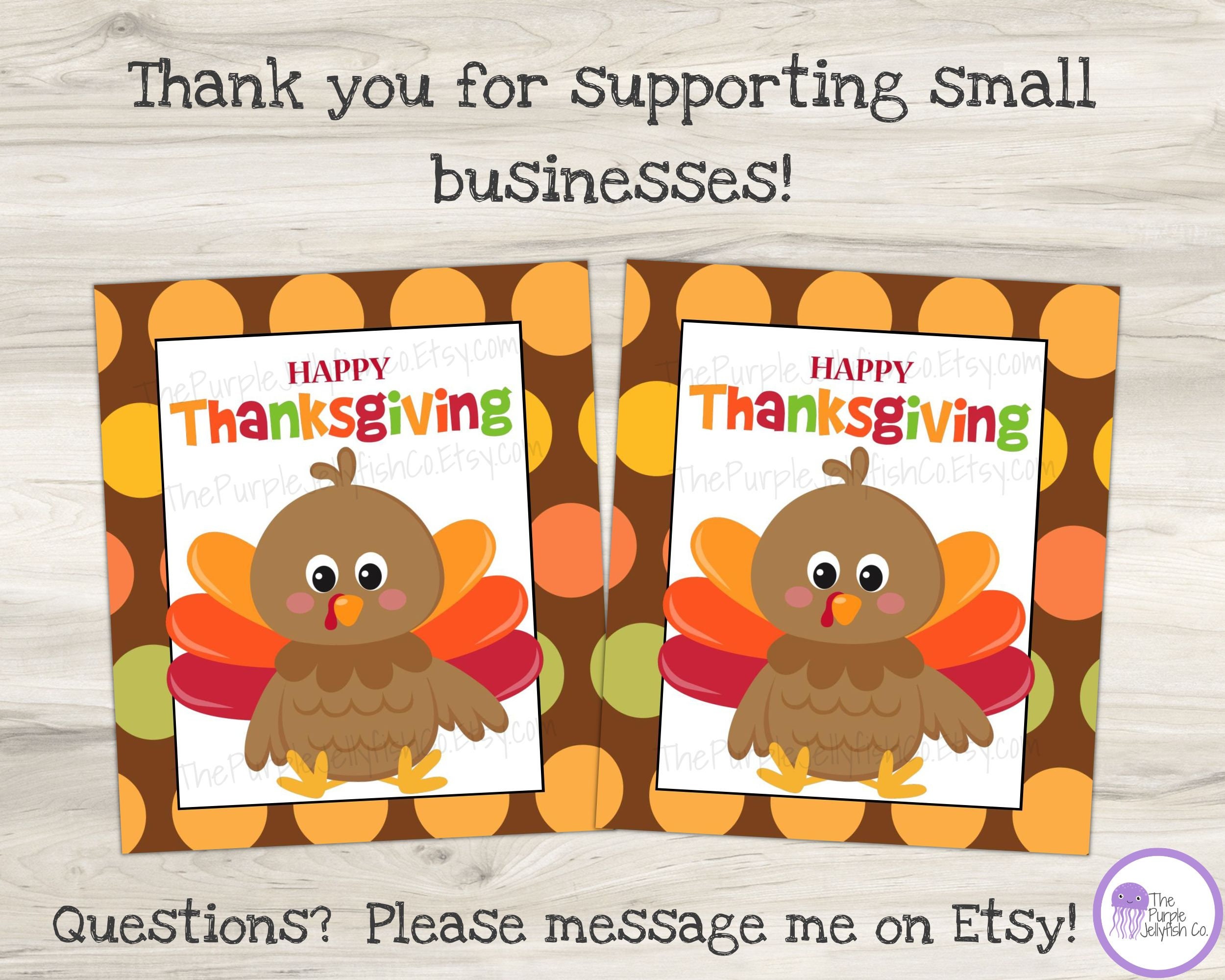 Thanksgiving Gift Tag Printable, Happy Thanksgiving Card, Thanksgiving ...