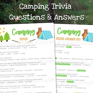 Camping Trivia Game, Camping Game Printable, Trivia Questions, Camping ...
