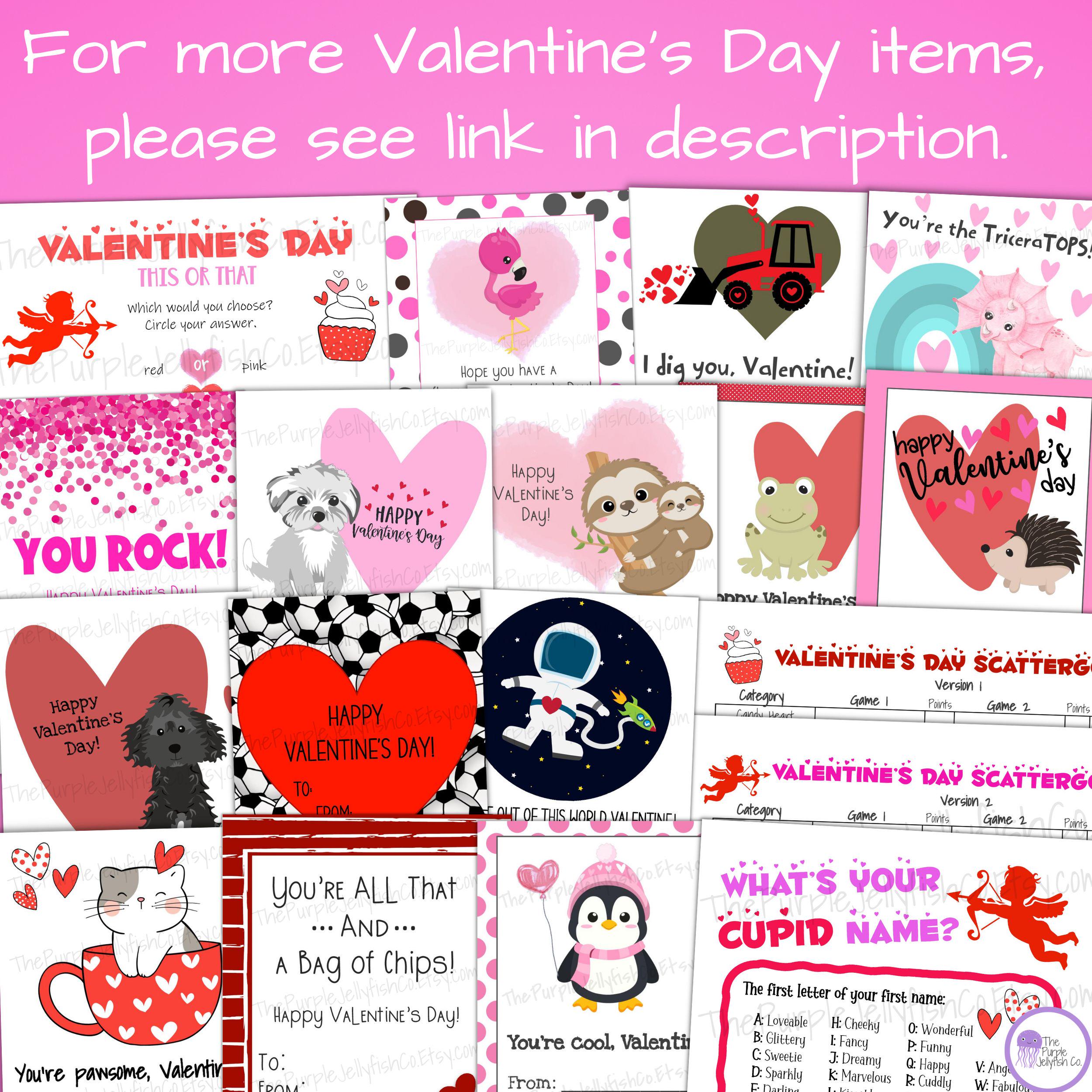 Valentines Day Trivia Game Printable Valentines Party Idea for Kids ...