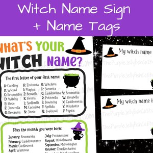 What's Your Witch Name Game Halloween Game Printable - Etsy