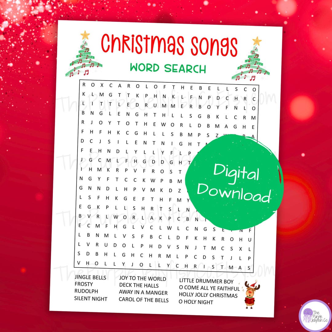 Christmas Music Game, Christmas Word Search Puzzle, Christmas Worksheet ...
