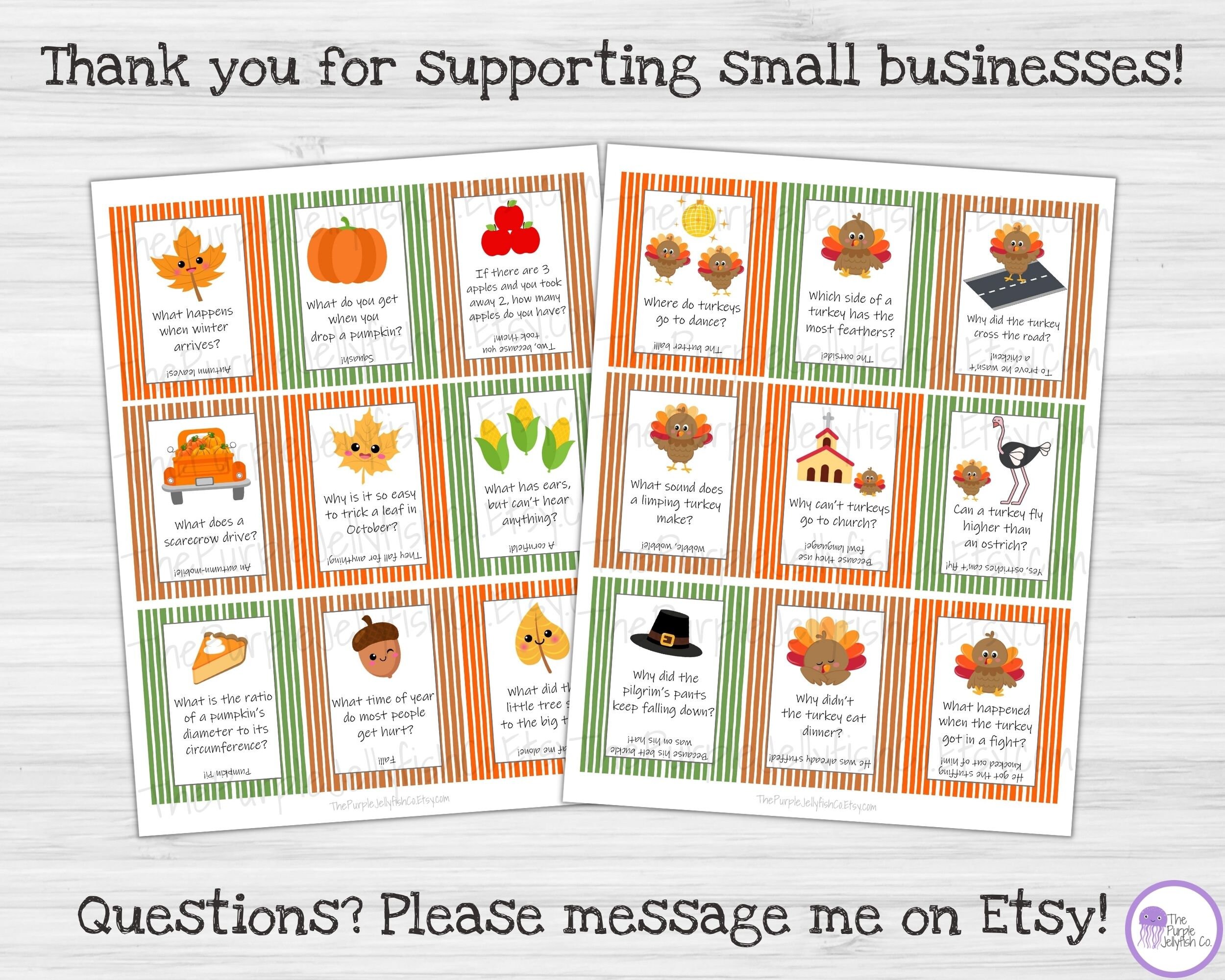 Fall Lunch Box Jokes, Thanksgiving Lunchbox Notes, Lunch Box Jokes for ...