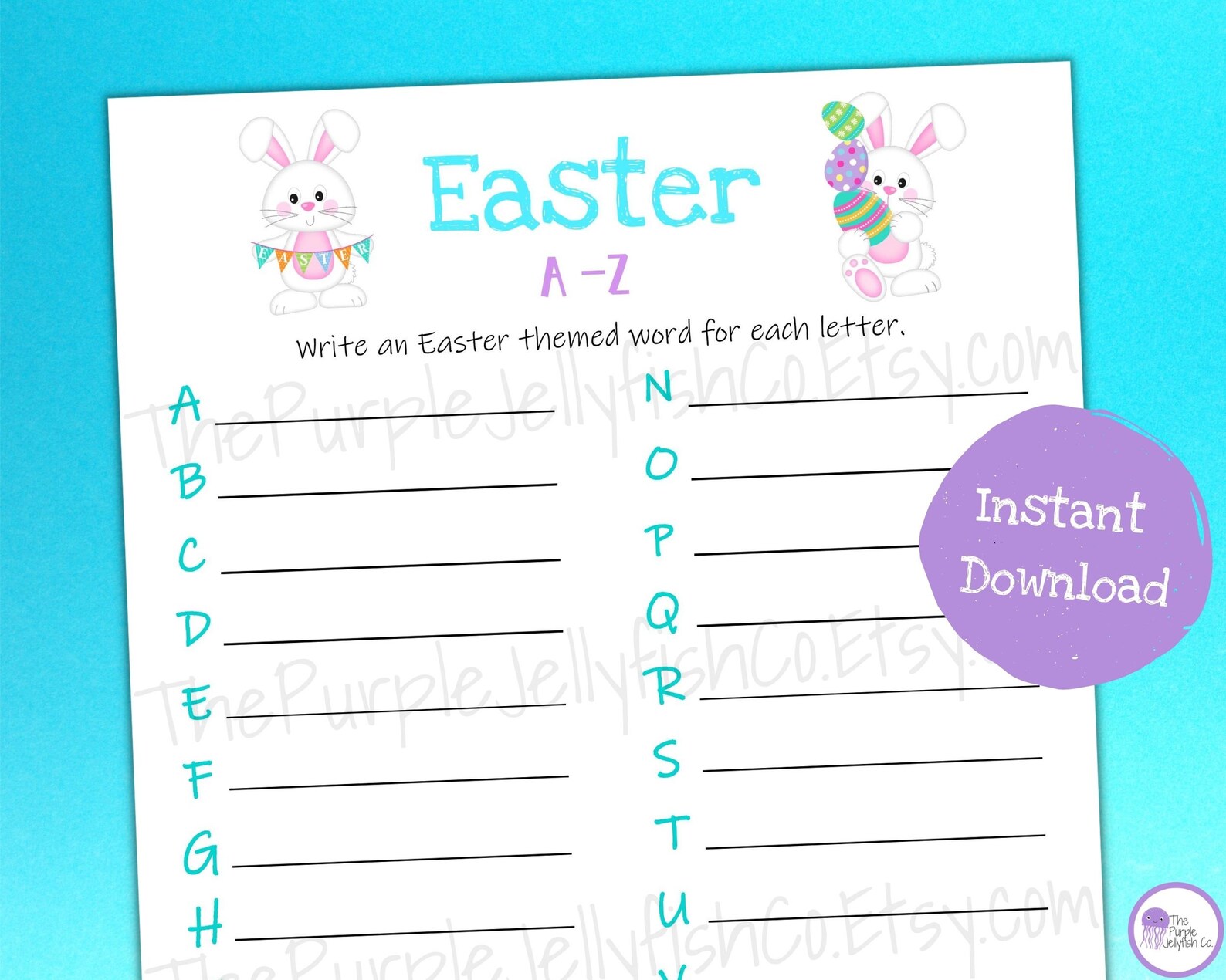 Easter A to Z Game, Printable Easter Activity for Kids, Easter Word ...