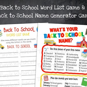 Back to School Activities for Kids Printable Back to School Games ...