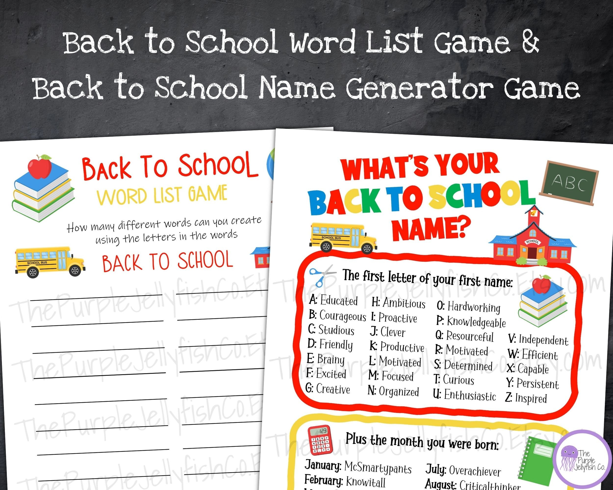Back to School Activities for Kids Printable Back to School Games ...