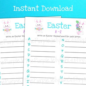 Easter A to Z Game, Printable Easter Activity for Kids, Easter Word ...