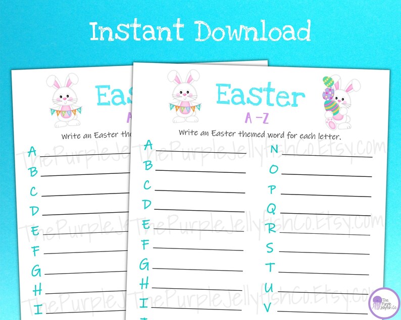 Easter A to Z Game, Printable Easter Activity for Kids, Easter Word ...