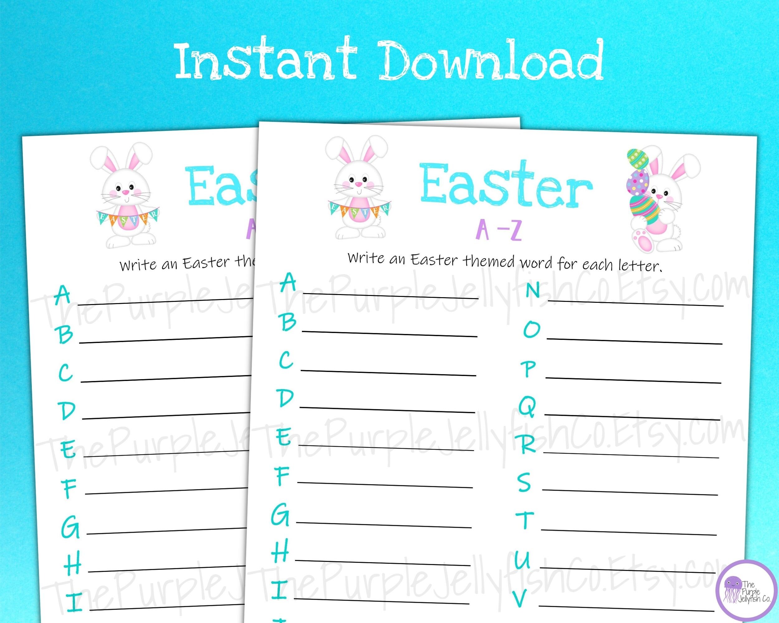 Easter A to Z Game, Printable Easter Activity for Kids, Easter Word ...