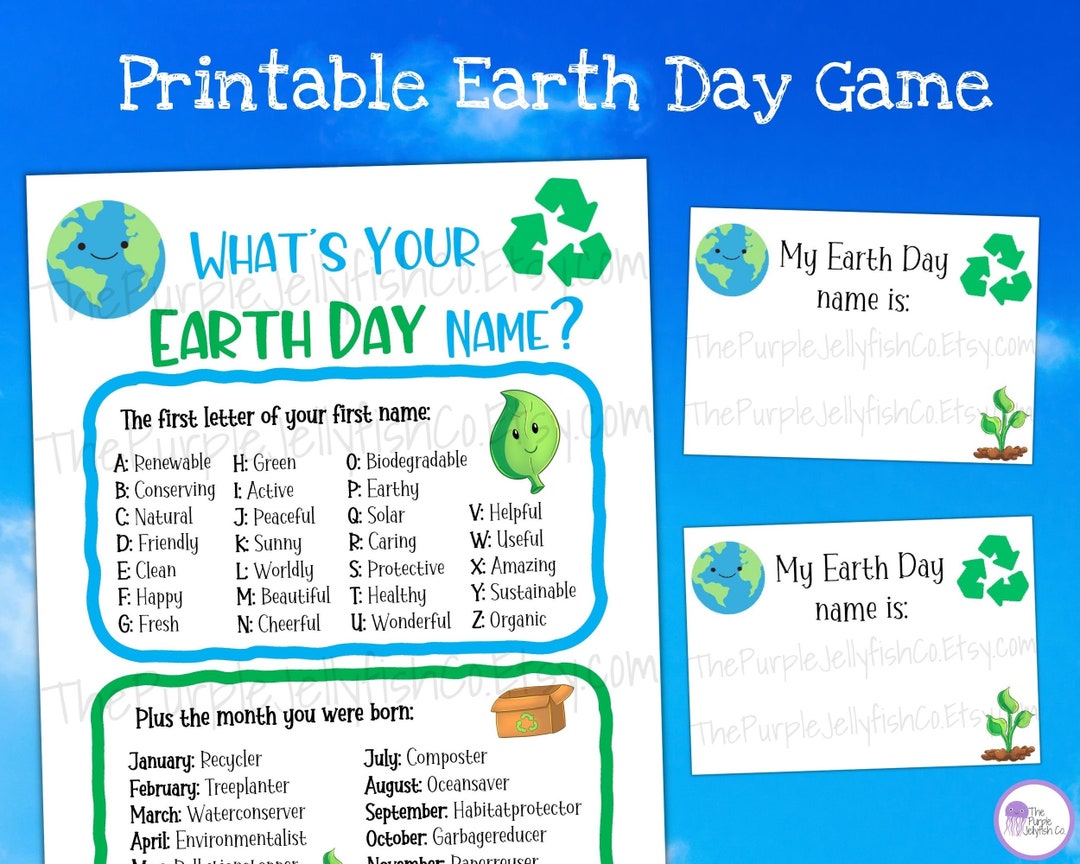Earth Day Activity for Kids, Whats Your Name Game + Name Tags ...