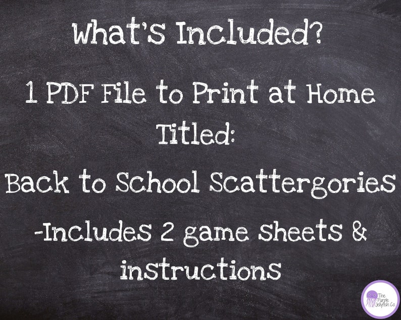 Back to School Scattergories Game Printable Kids First Day of School ...