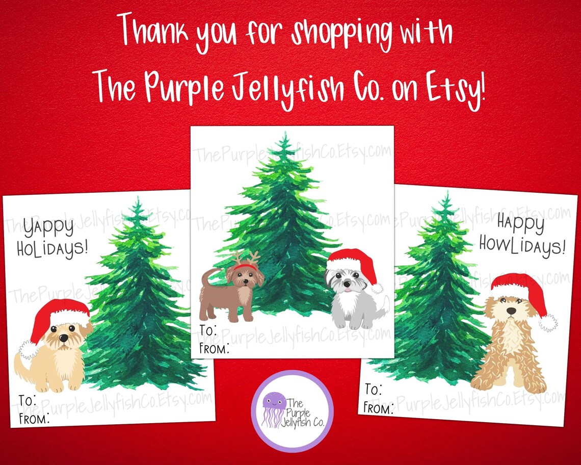 Dog Christmas Gift Tags Printable Christmas Gift Tags | Etsy