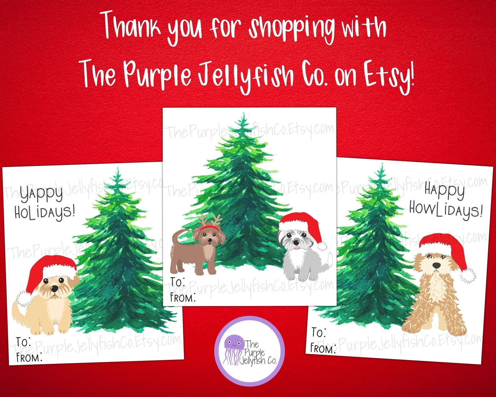 Dog Christmas Gift Tags Printable Christmas Gift Tags | Etsy