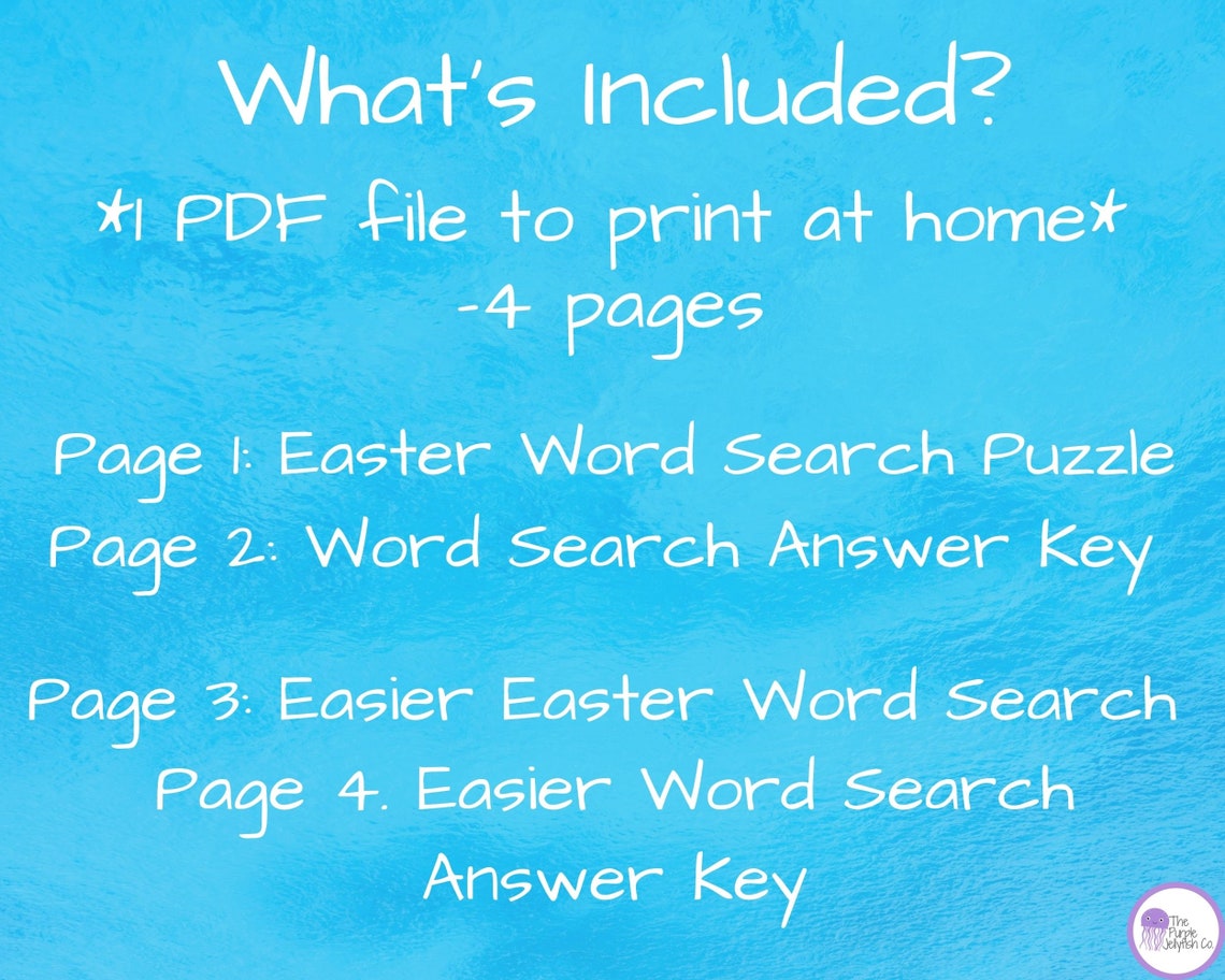 Easter Word Search Printable, Spring Activities for Kids & Adults ...