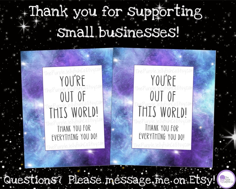 Out of This World Appreciation Gift Tags, Outer Space Themed Printable ...