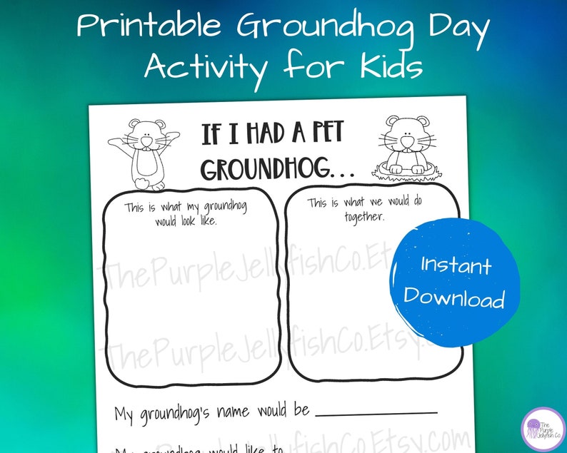 If I Had a Pet Groundhog Worksheet Printable, Fun Groundhog Day ...