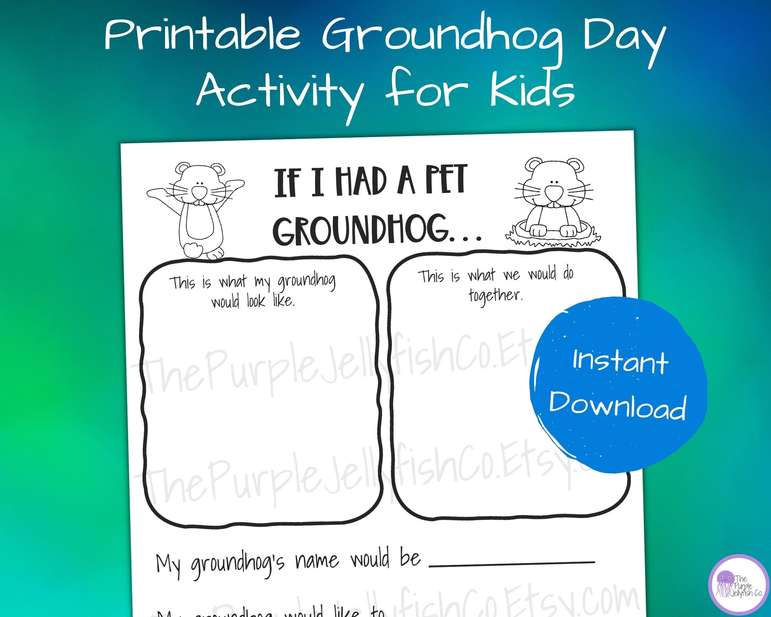 If I Had a Pet Groundhog Worksheet Printable, Fun Groundhog Day ...
