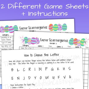 Easter Scattergories Game for Kids, Printable Easter Game for Teens ...