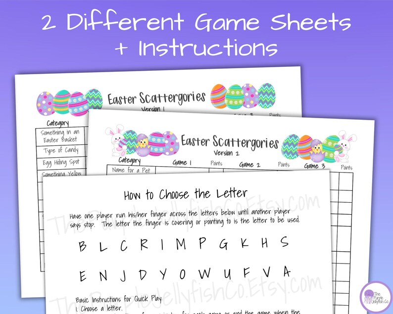 Easter Scattergories Game for Kids, Printable Easter Game for Teens ...