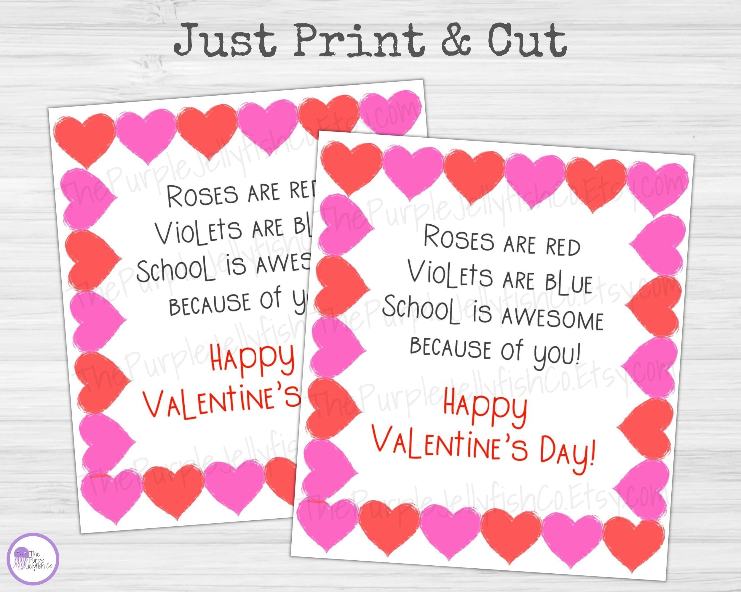 Teacher Valentines Printable, Valentine's Day Appreciation, Valentine ...