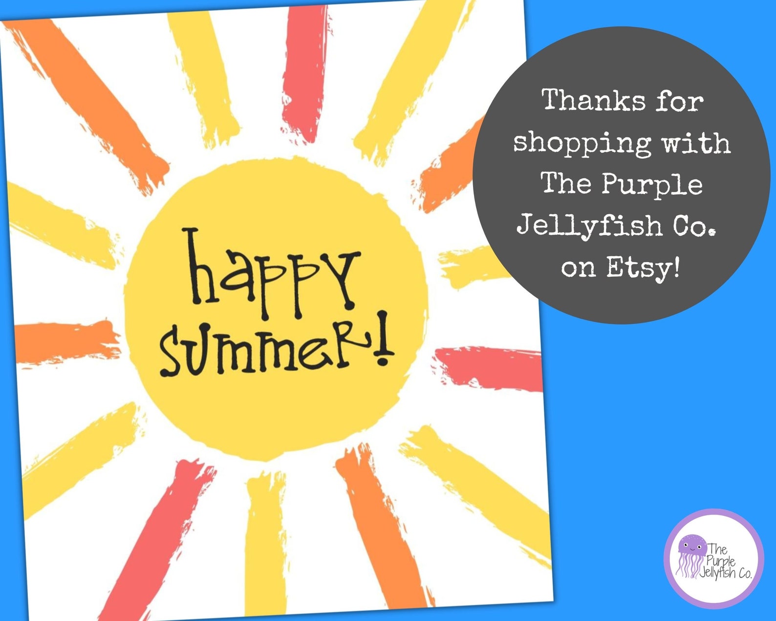 Happy Summer Gift Tags, Printable End of School Year Tag, Summer Break ...