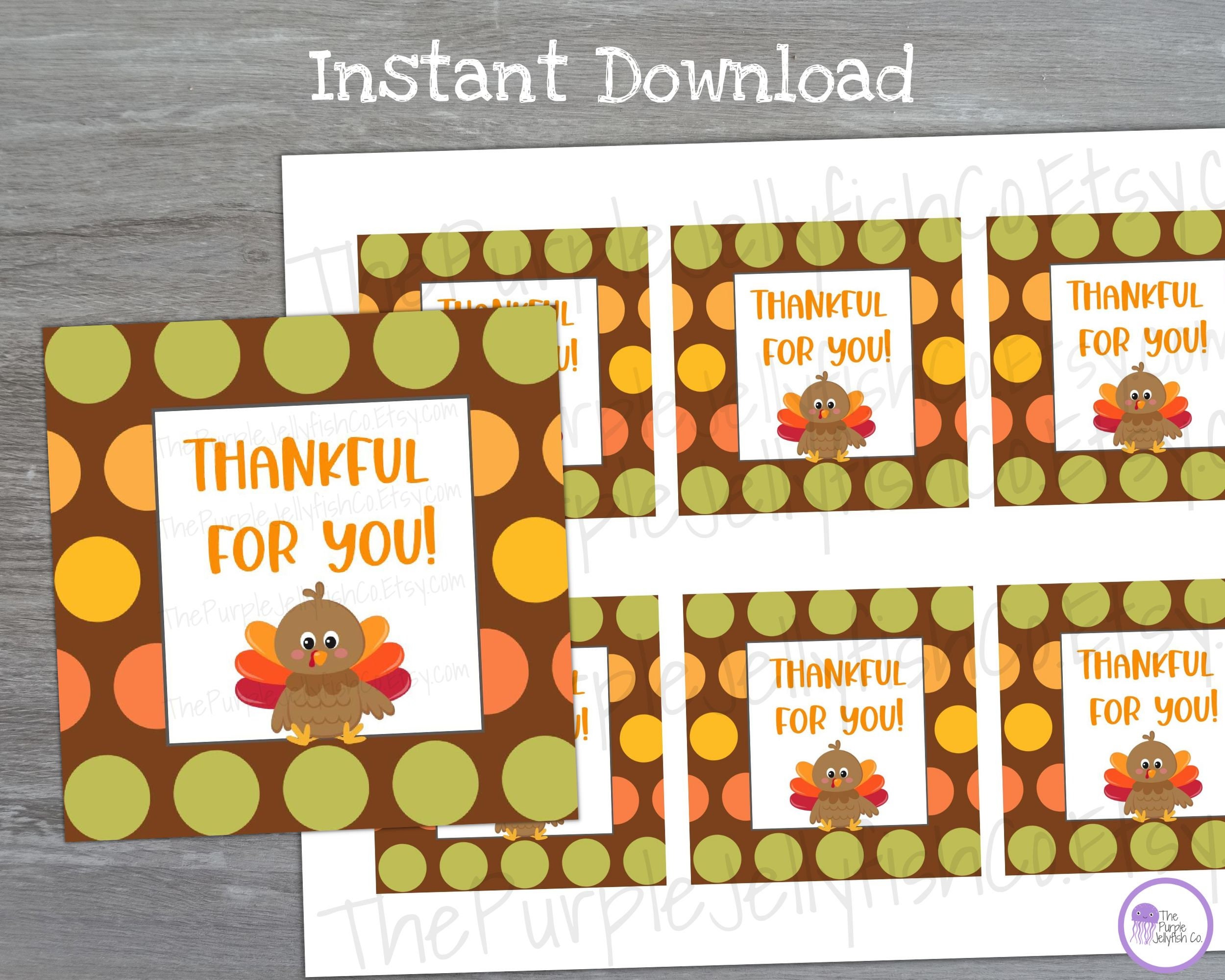 Thankful for You Tags Thanksgiving Gift Tags Printable - Etsy