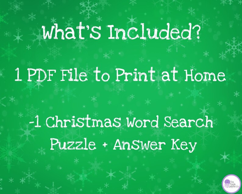 Christmas Word Search, Printable Christmas Game, Holiday Party Game ...