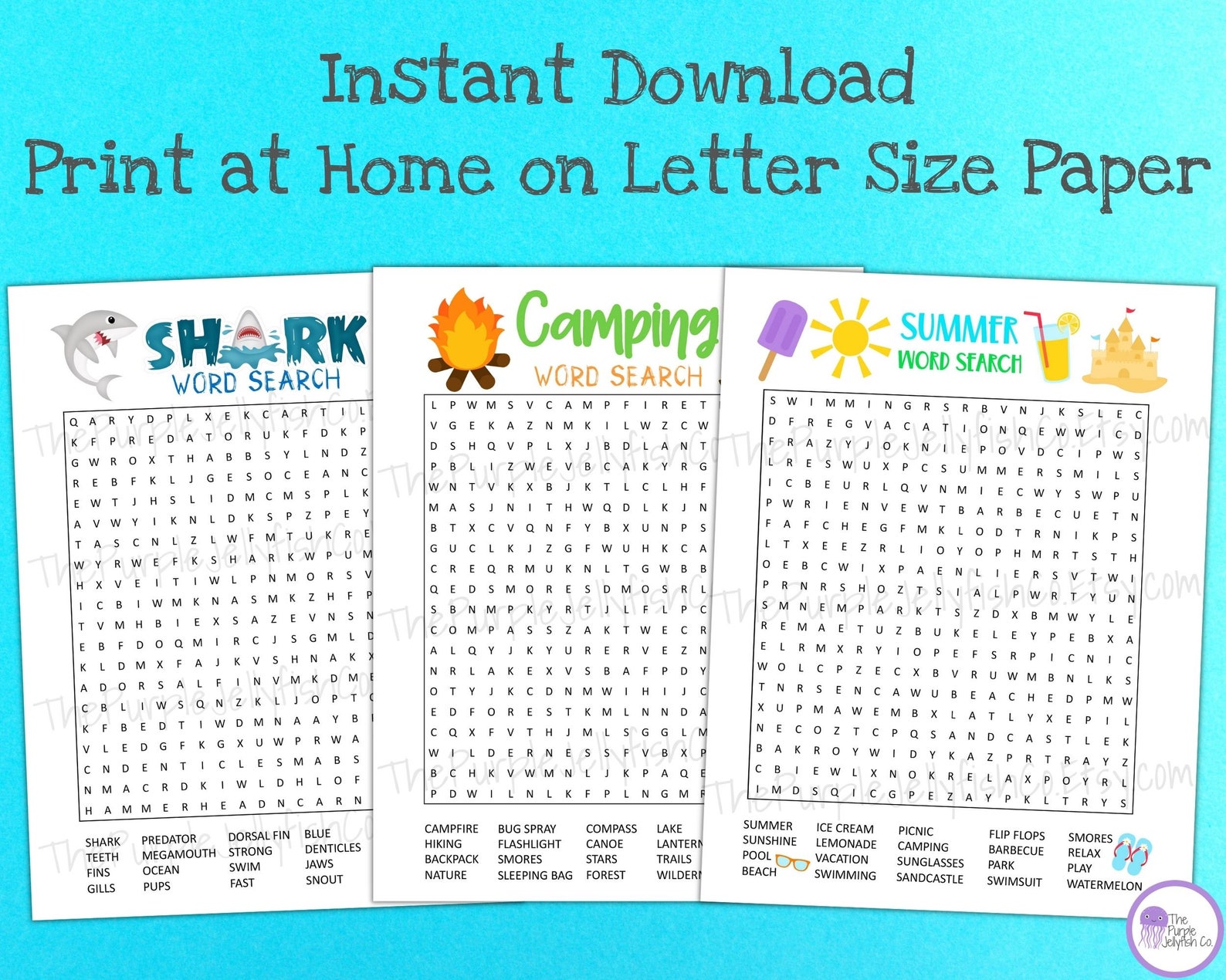 Summer Word Search Puzzles for Kids Teens Adults, Printable Summer ...