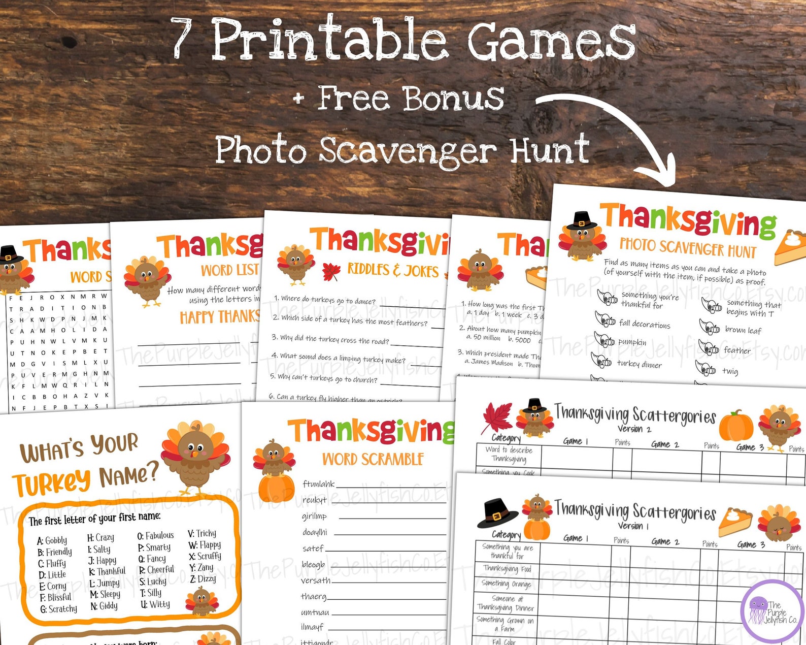 Thanksgiving Game Bundle Thanksgiving Games for Kids & - Etsy