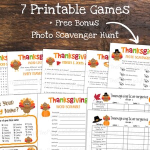 Thanksgiving Game Bundle Thanksgiving Games for Kids & - Etsy