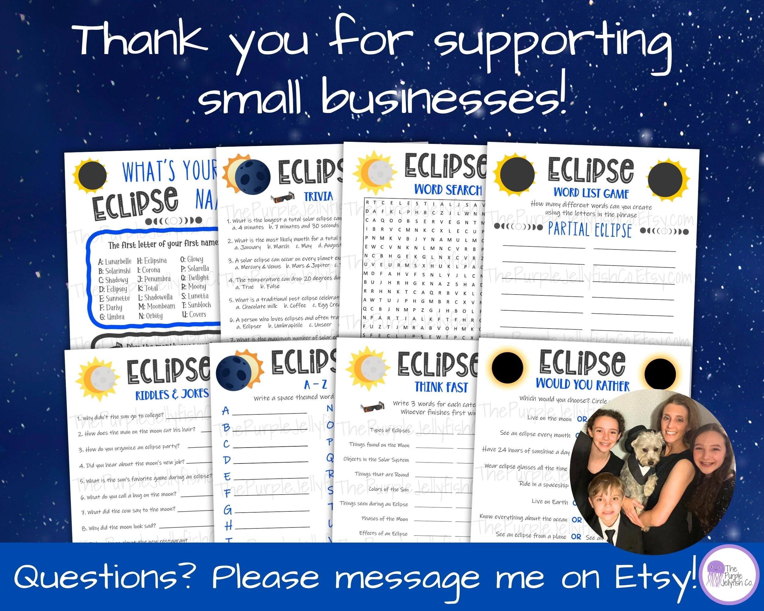 Eclipse 2024 Games Printable, April 8th 2024 Solar Eclipse Activities ...