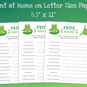 Frog Think Fast Game, Printable Frog Game, Frog Activity for Kids ...