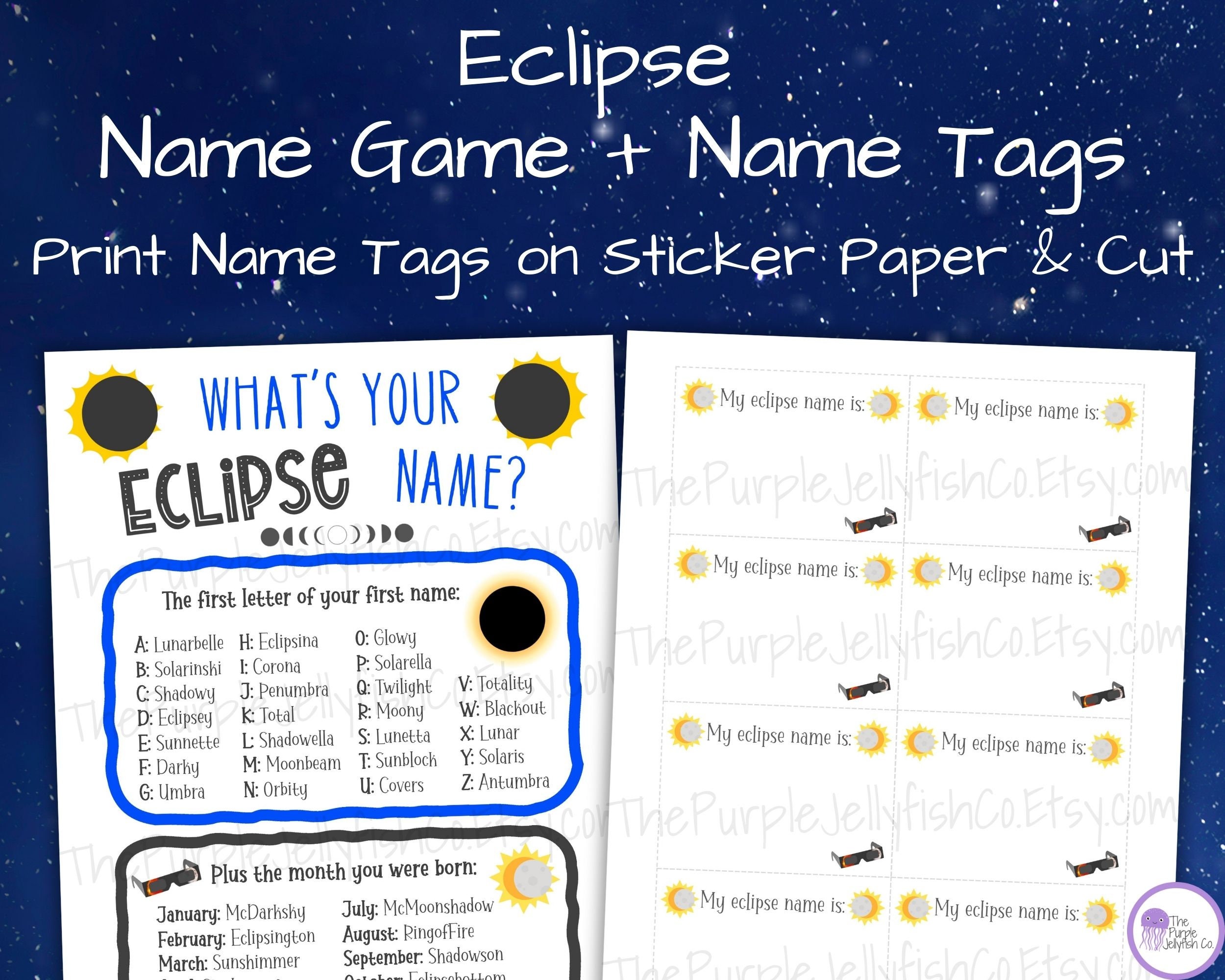 Eclipse 2024 Games Printable, April 8th 2024 Solar Eclipse Activities ...
