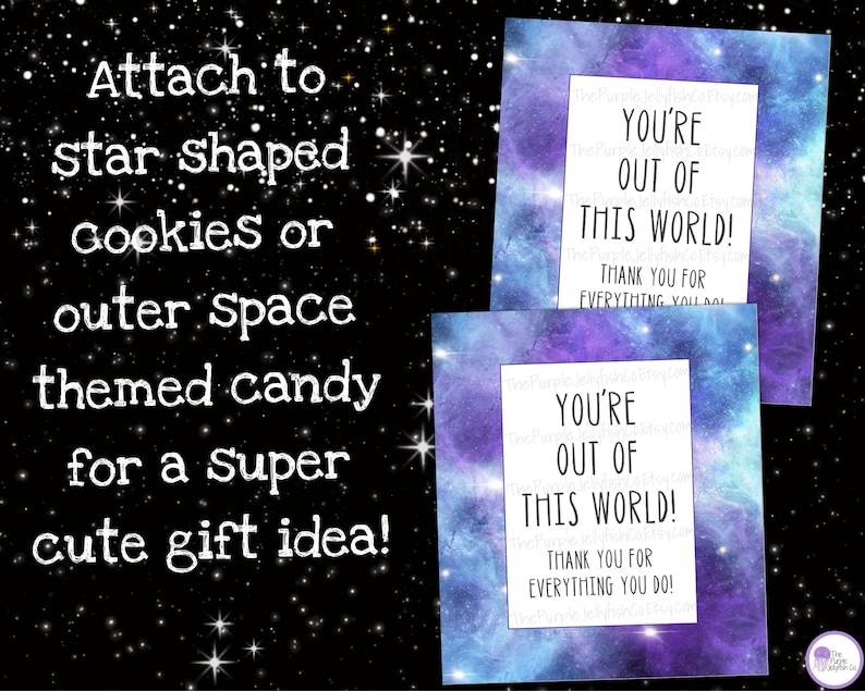 Out of This World Appreciation Gift Tags, Outer Space Themed Printable ...