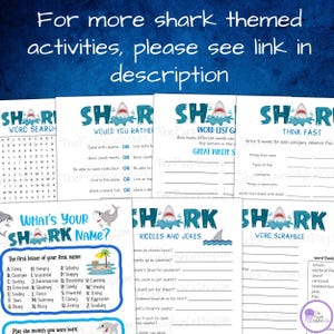 Shark Left Right Game Printable, Shark Week Activity for Kids, Under ...