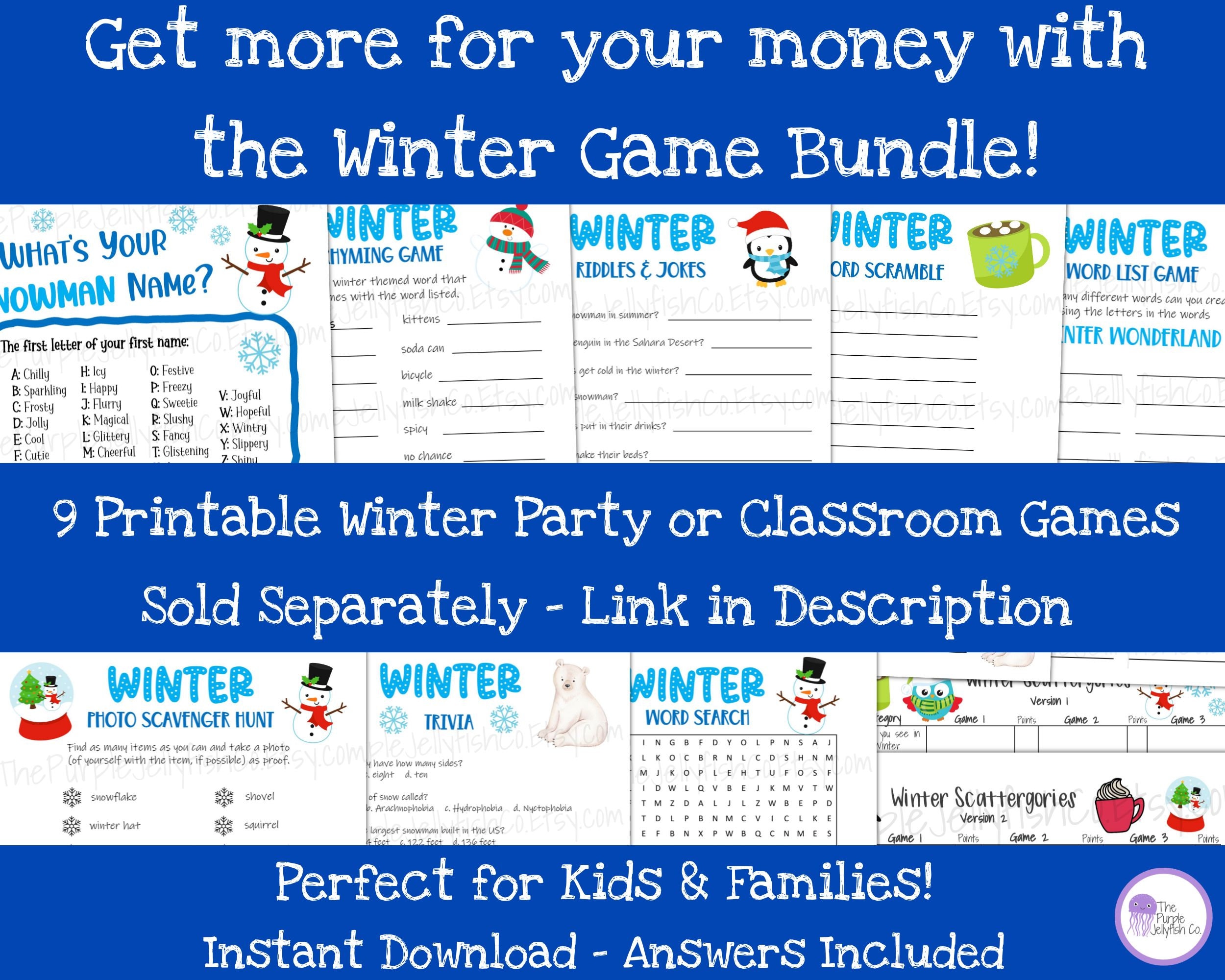 What's Your Snowman Name Game, Printable Winter Game for Kids, Snowman ...