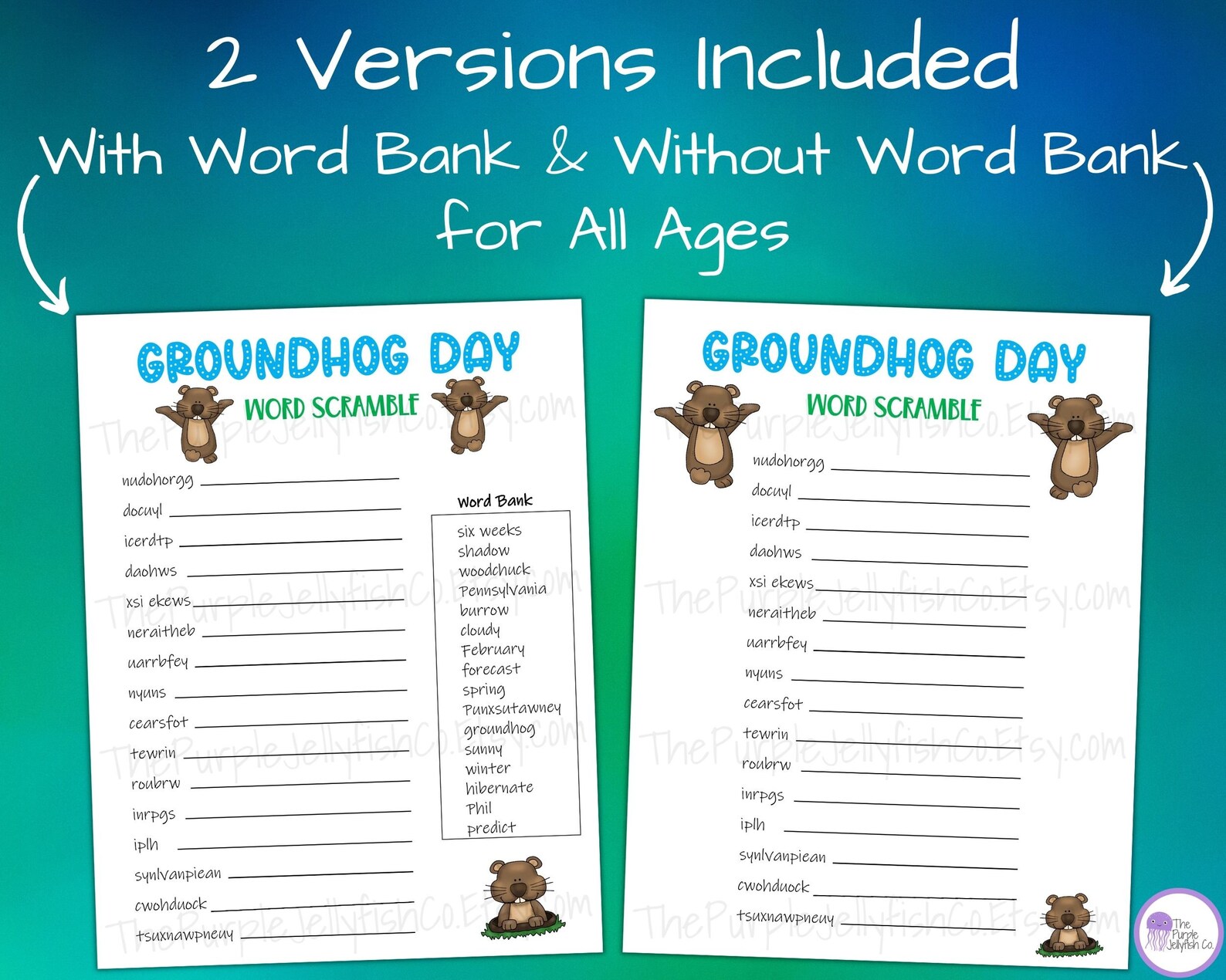 Groundhog Day Word Scramble for Kids, Printable Groundhog Activity ...