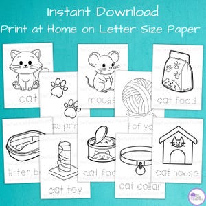 Cat Coloring Pages for Kids Printable, Letter Tracing Worksheets for ...