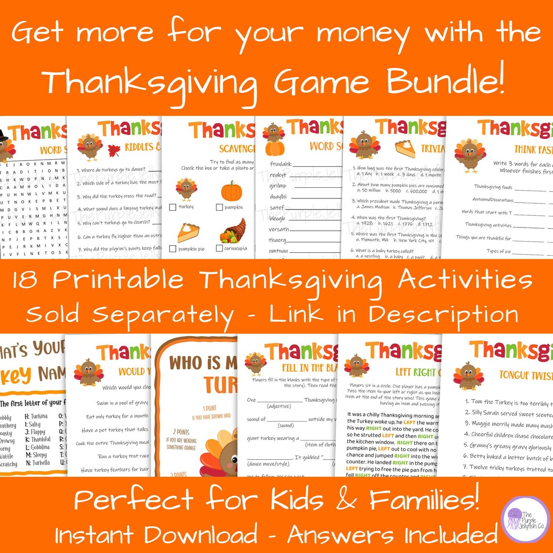Thanksgiving Word Scramble, Thanksgiving Game Printable, Fall Activity ...