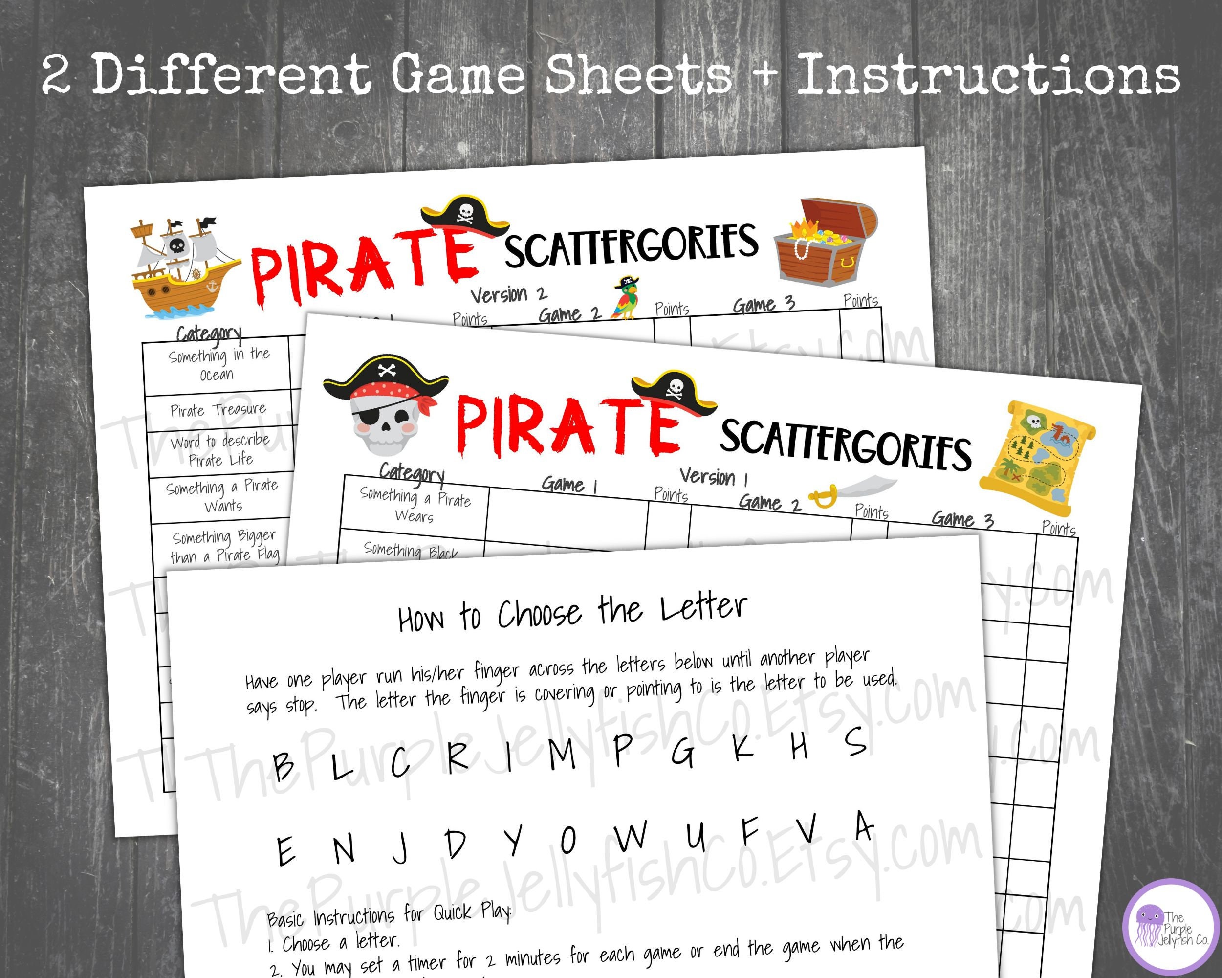 Pirate Scattergories, Pirate Activity for Kids, Pirate Game, Pirate ...