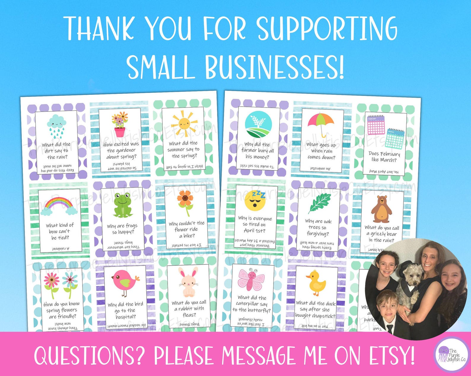 Spring Lunch Box Jokes for Kids Printable Lunchbox Notes, Funny Easter ...