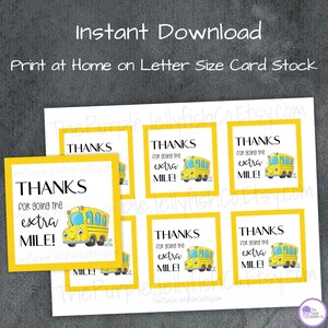 Bus Driver Appreciation Gift Tags, Printable Thank You Tags, School Bus ...