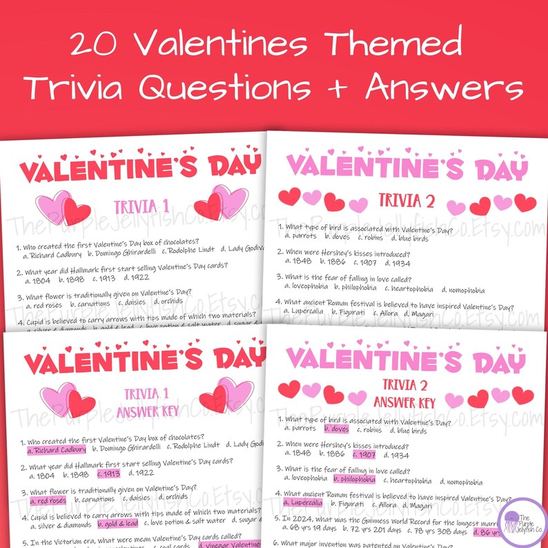 Valentine's Day Games Printable, Valentines Activities for Kids & Teens ...