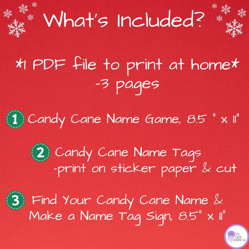 What's Your Candy Cane Name Game, Printable Christmas Games for Kids ...