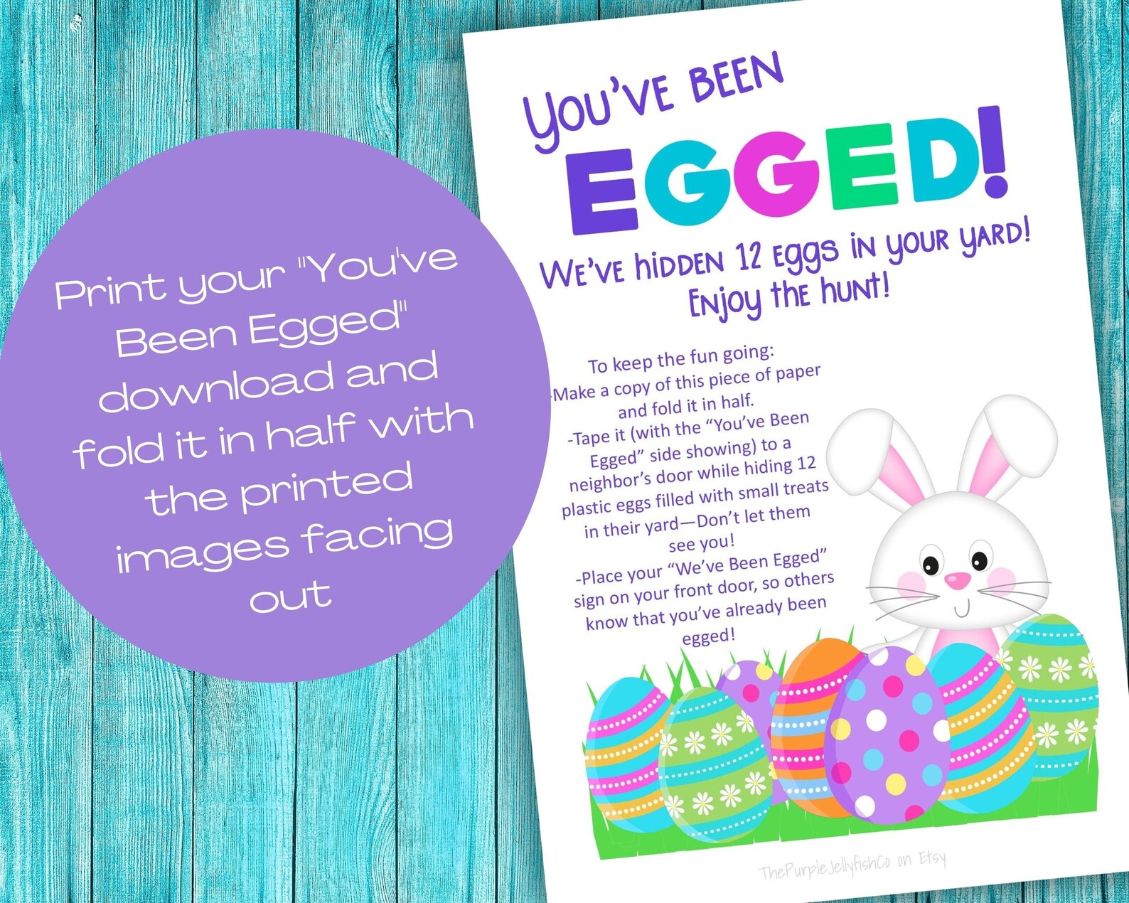 You've Been Egged, Easter Egg Hunt Printable, Easter Activity for Kids ...